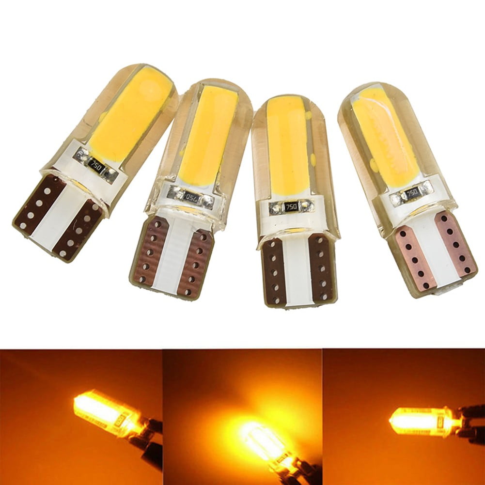 4pcs For T10 194 168 COB LED Car Canbus Silica Width Light Bulb Amber ...