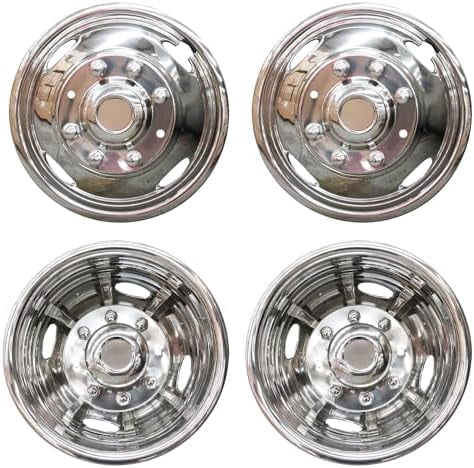 4pcs Front Rear Polished Stainless Steel Wheel Simulators for 2005-2021 ...