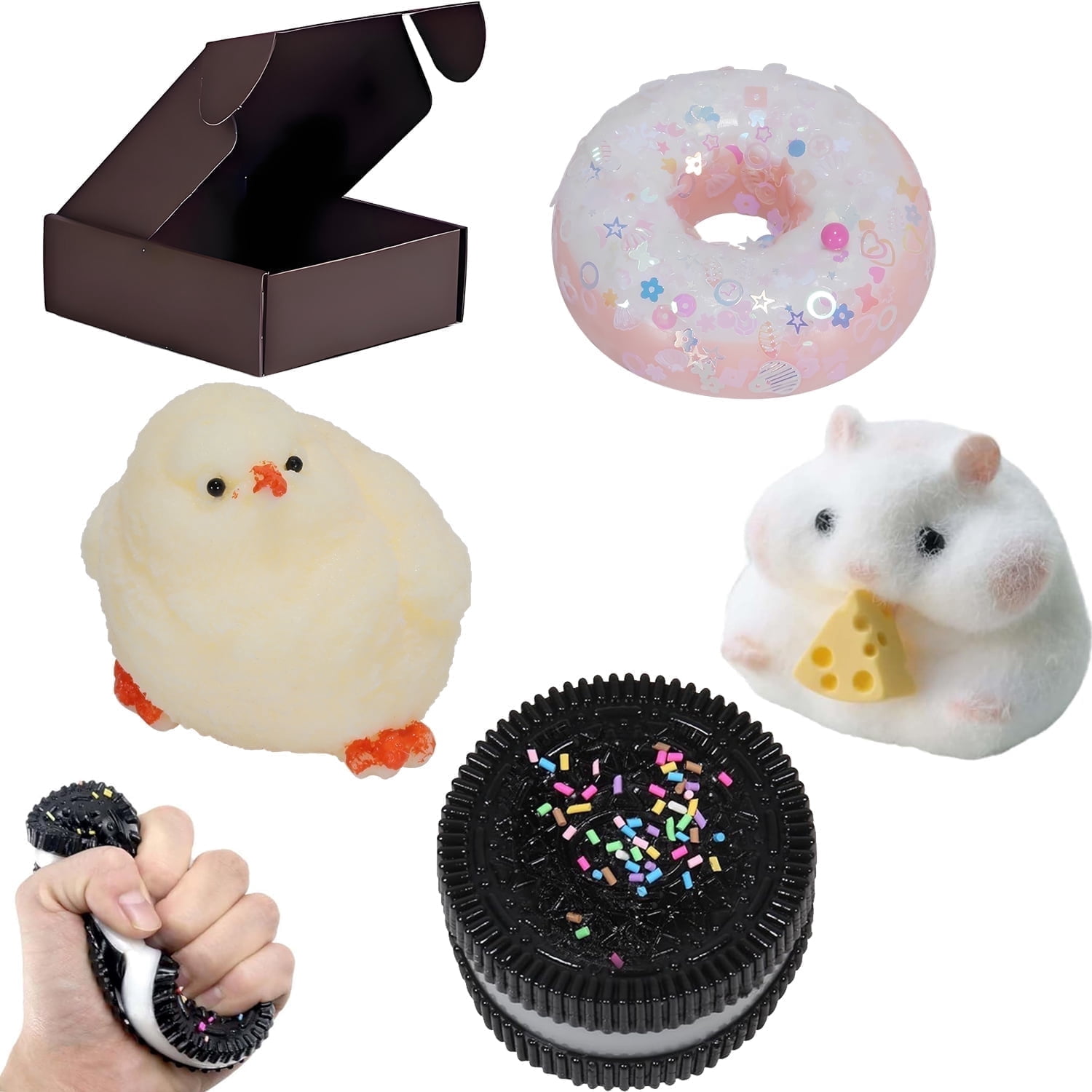 4pcs Taba Squishy Squeeze Toys,Cute Soft Squishy Toys,Stress Relief ...