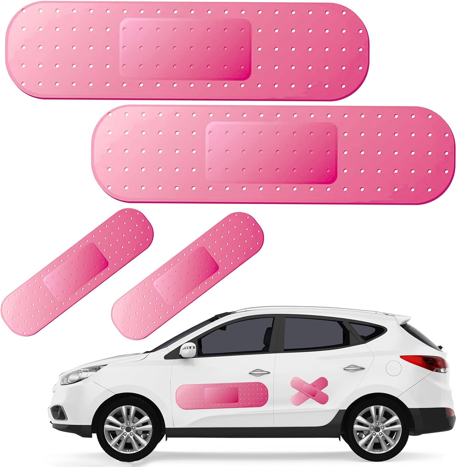 4pcs Funny Car Band Aid Sticker for Dama, 10/24in Giant Decals Cover ...