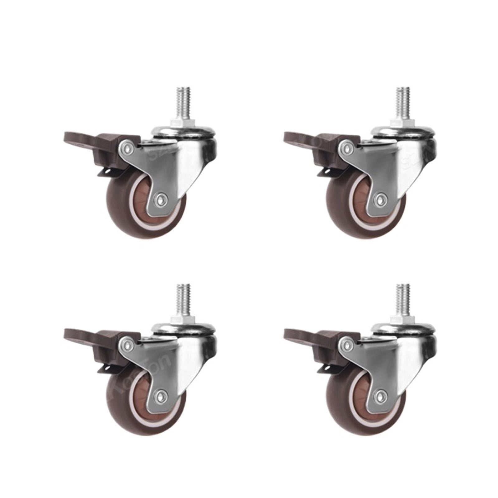 4pcs Furniture Casters Wheels Soft Rubber Swivel Caster Quite Roller ...