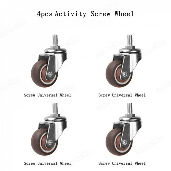4pcs Furniture Casters Wheels Soft Rubber Swivel Caster Quite Roller ...
