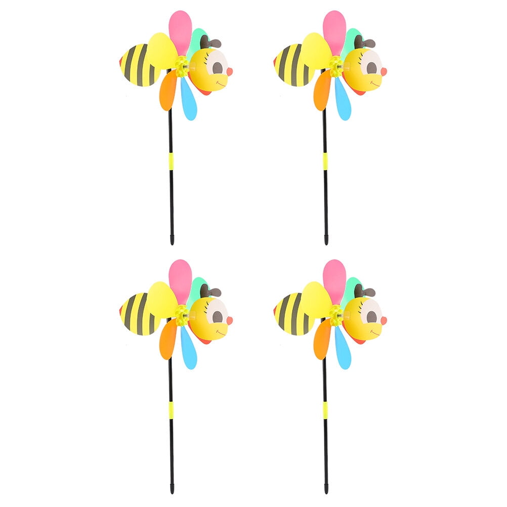 4pcs Garden Cartoon Windmill Plug-in Bee Shape Windmill Decoration Kid ...