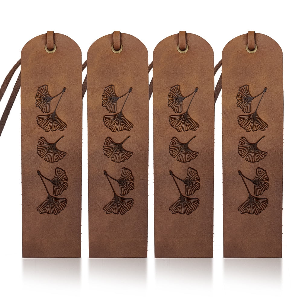 4pcs Ginkgo Leaves Leather Bookmark Autume Leaf Leather Page Markers 2× ...