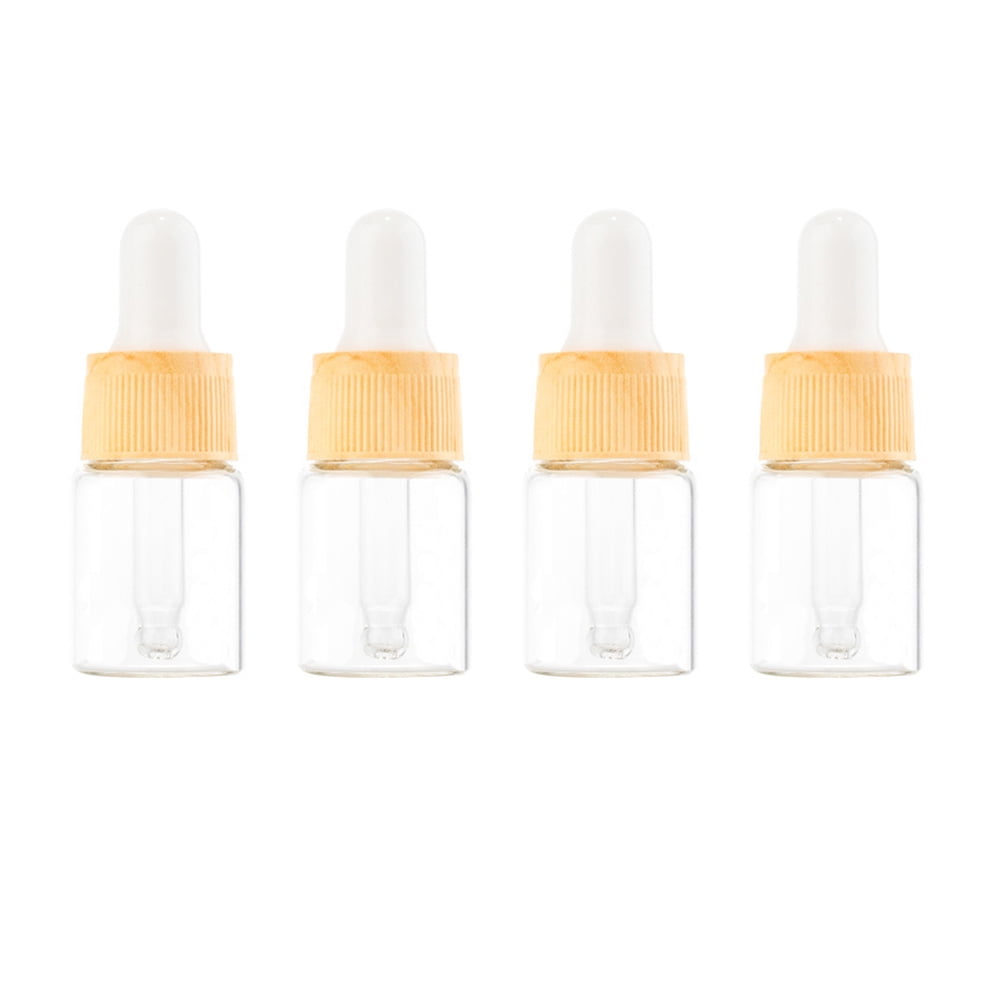 4pcs Glass Dropper Dispenser Bottle Wood Grain Essential Oil Bottles ...