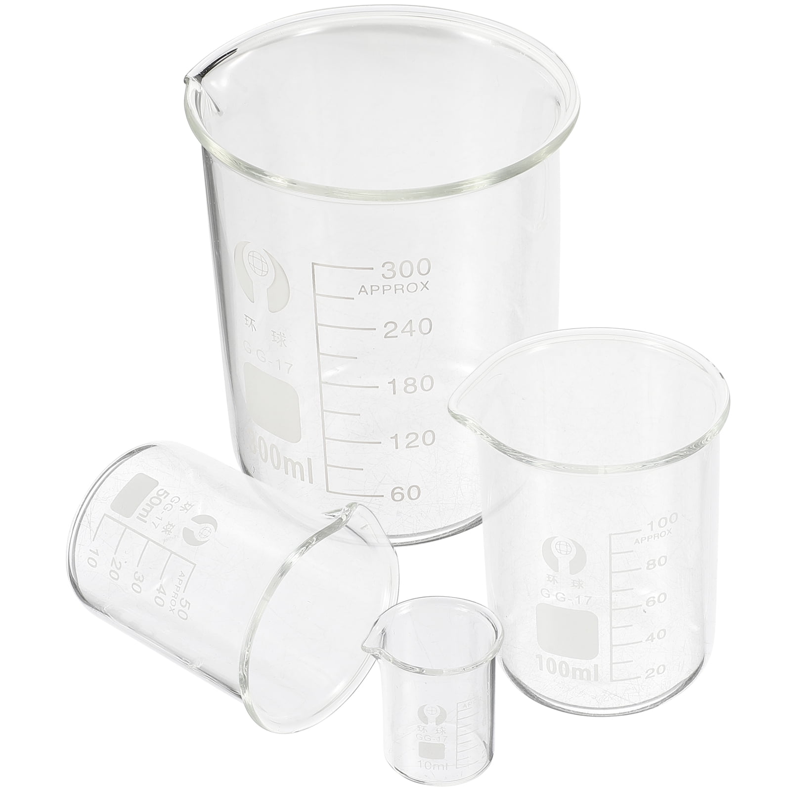 4pcs Glass Measuring Beaker Chemistry Glass Beaker Laboratory Beaker ...