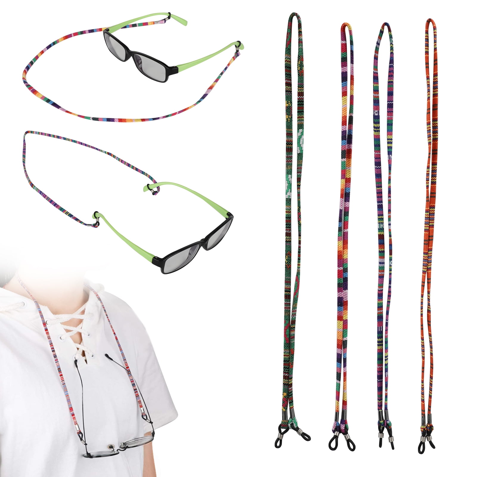 4pcs Glasses Holder Straps, EEEkit Adjustable Cotton Sunglass Straps ...