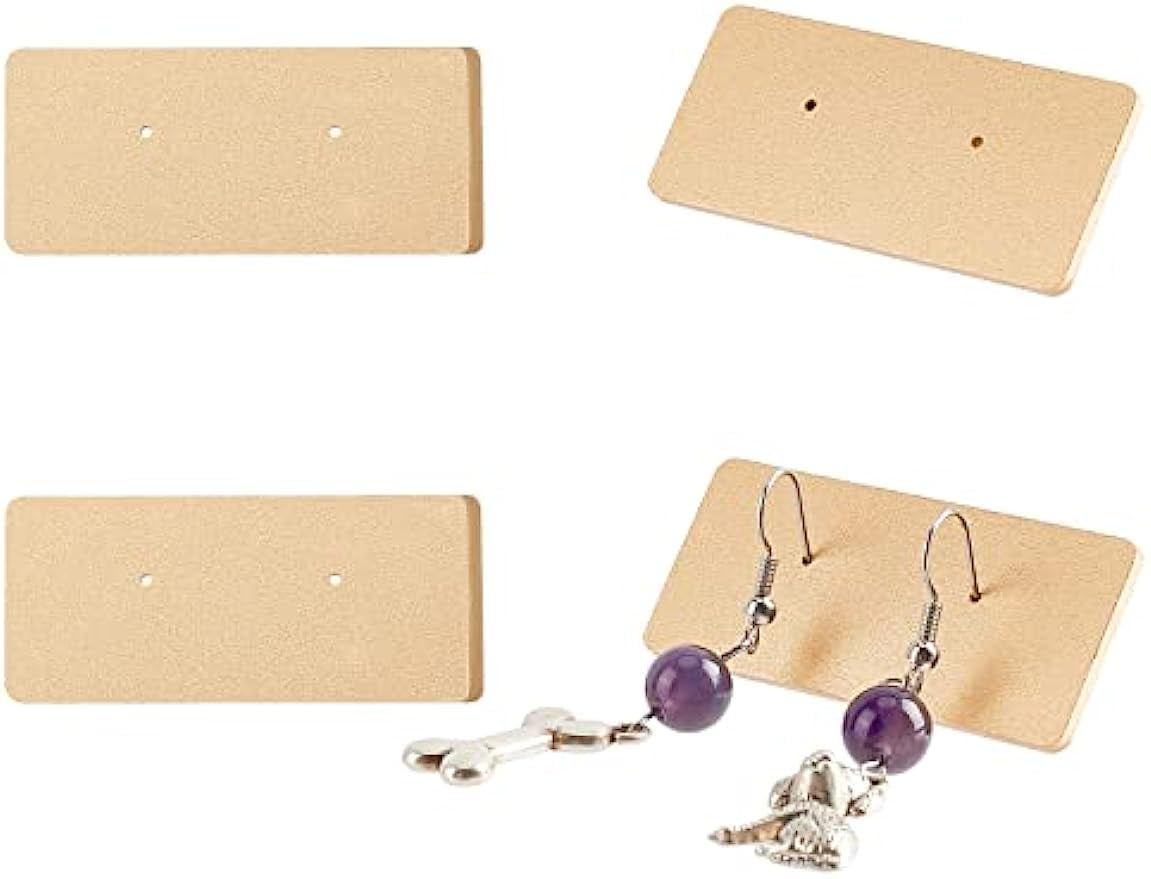 4pcs Gold Metal Ear Stud Display Card 2 Holes Earring Display Stand ...