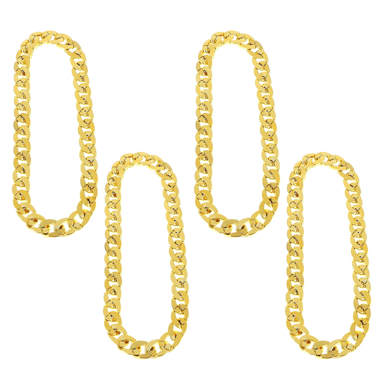 4pcs Golden Punk Chains Decorative Male Jewelry Unique Hip-hop Style ...