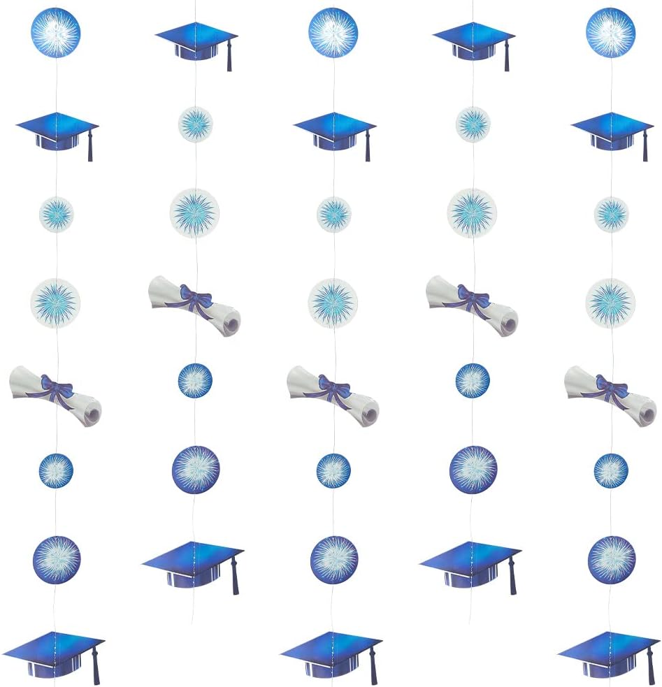 4pcs Graduation Party Decorations Plastic Grad Garland Banner Blue Grad ...