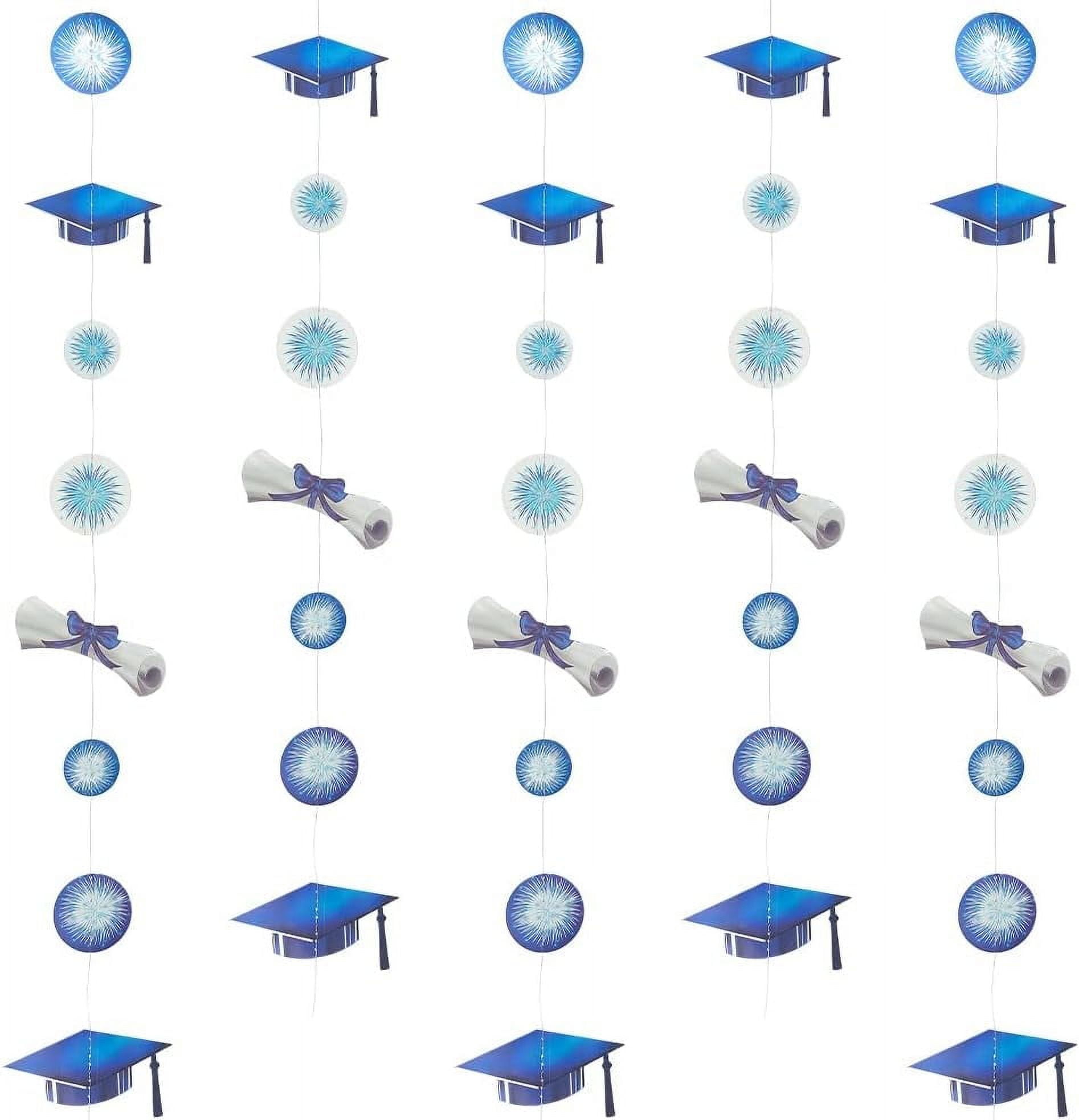 4pcs Graduation Party Decorations Plastic Grad Garland Banner Blue Grad ...