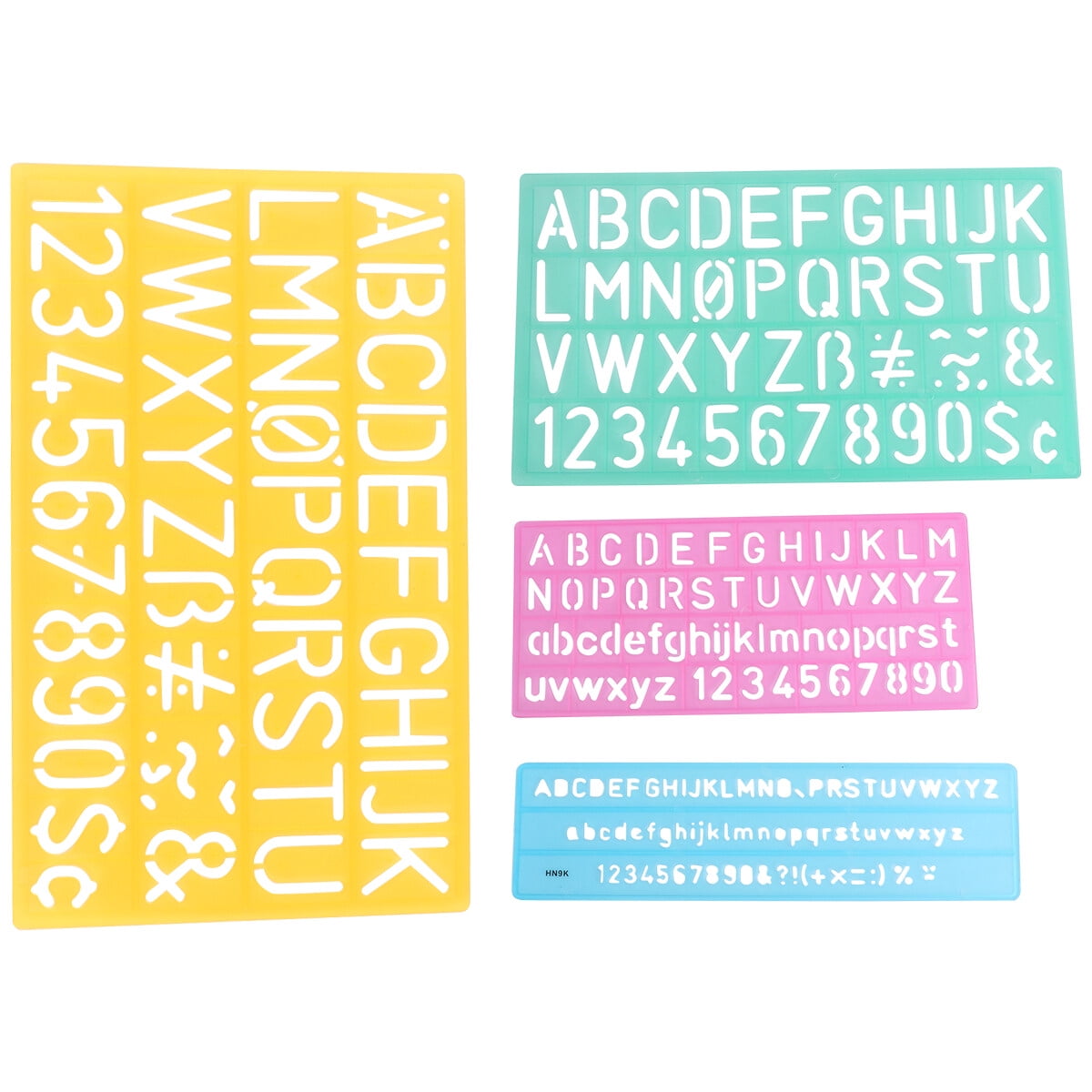 4pcs Graffiti Rulers Alphabetic Templates Numbers Alphabetic Symbols ...