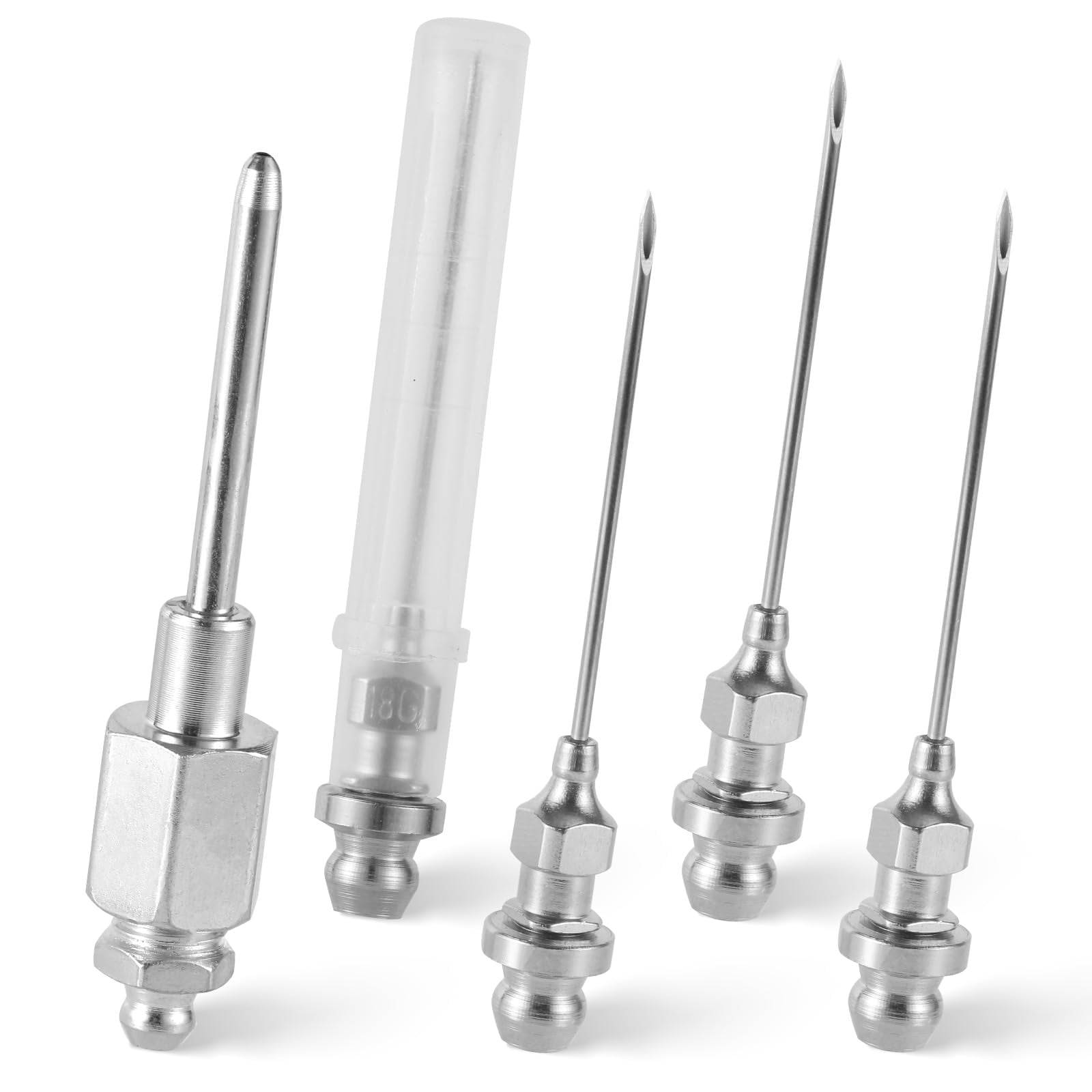 4pcs Grease Needle Nozzle, Bearing Grease Injector Needle NPT Threaded ...