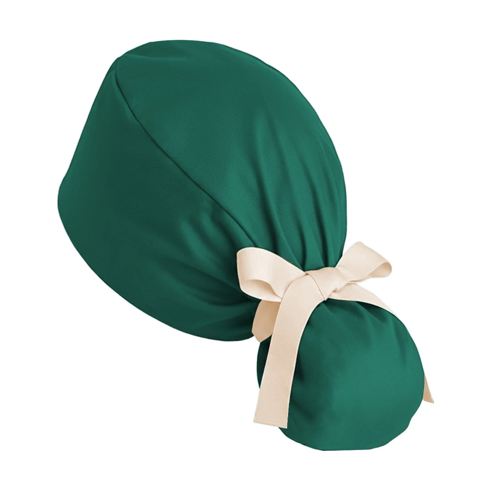 4pcs Green Scrub Caps Dental Ponytail Nursing Hats Women Pediatric Cap ...