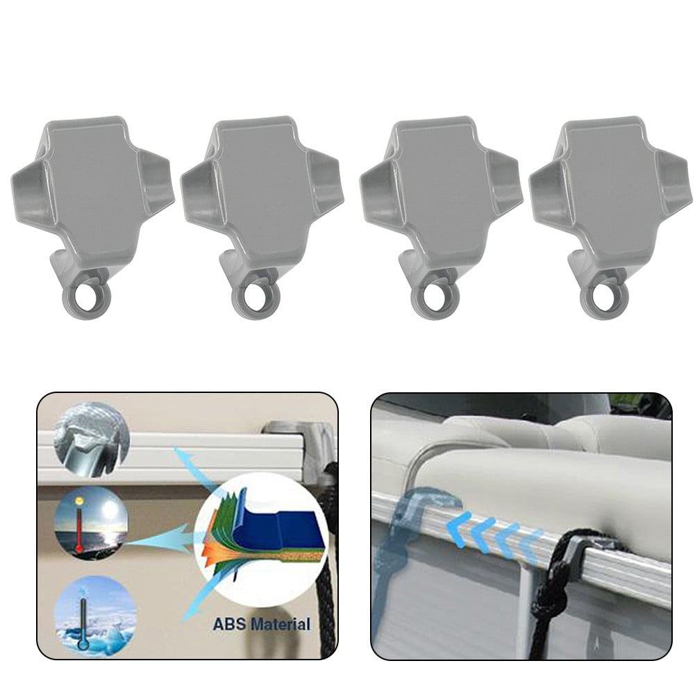 4Pcs Grey Pontoon Boat Bumper Clips Boat Square Rail Fender Adjusters ...
