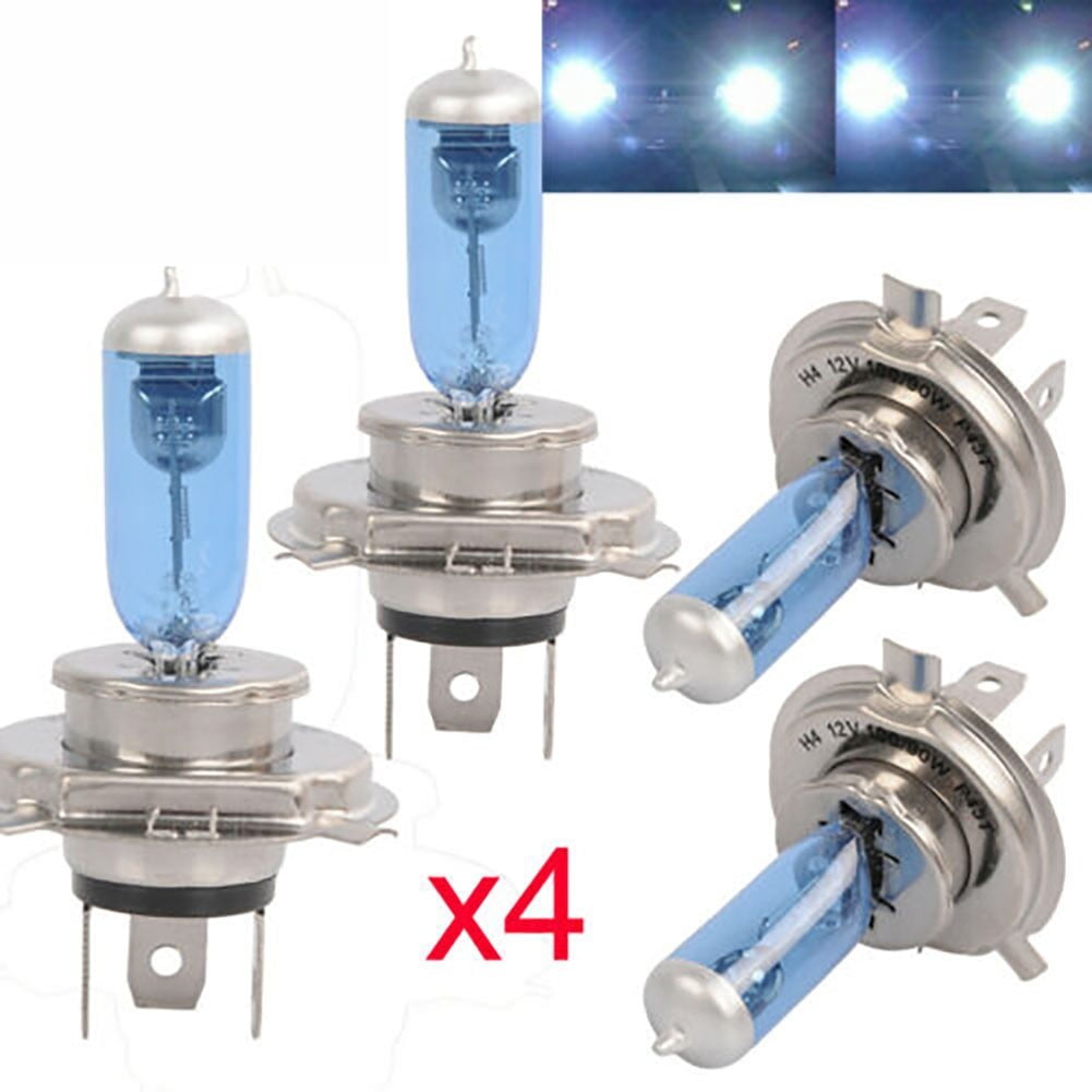 4pcs H4/HB2 9003 XENON ULTRA WHITE 12V 100W BRIGHT HALOGEN HEADLIGHT ...