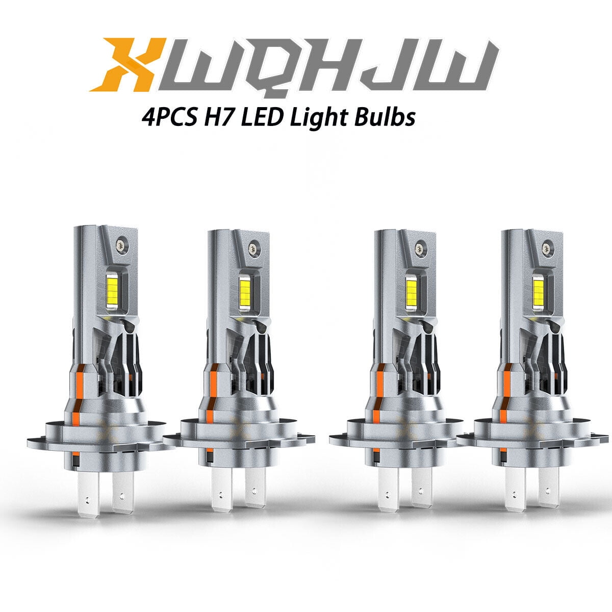 4pcs H7 LED Headlight Bulbs Kit High / Low Beam 6000K Super Bright ...