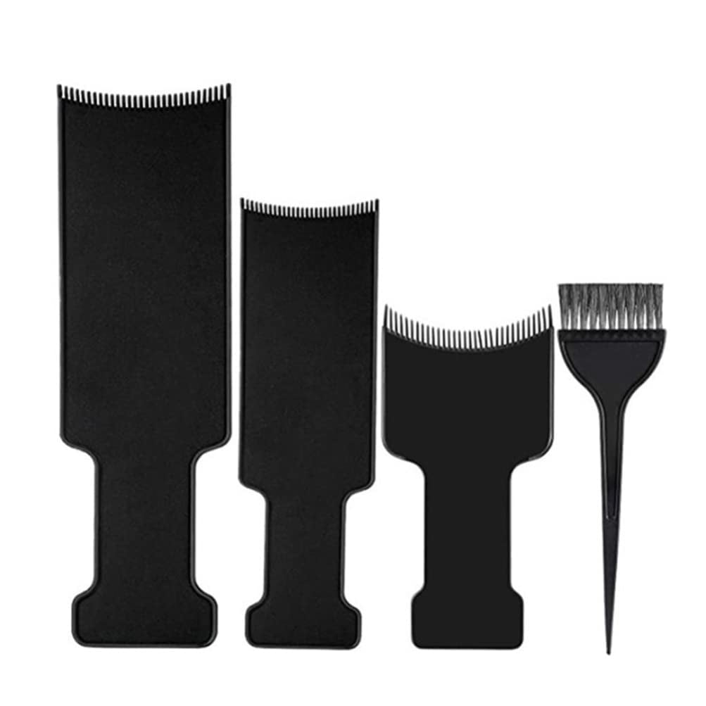 4pcs Hair Dye Highlighting Boards Balayage Board with Teeth and Brushes ...