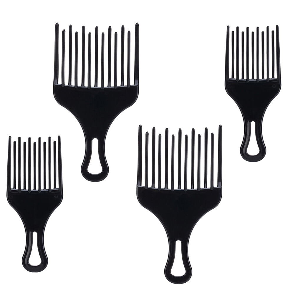 4pcs Hair Pick Comb Afro Curly Pick Hair Detangling Styling Comb Wide Tooth Comb - Walmart.com