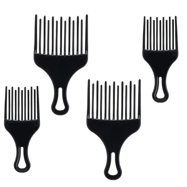 4pcs Hair Pick Comb Afro Curly Pick Hair Detangling Styling Comb Wide Tooth Comb - Walmart.com
