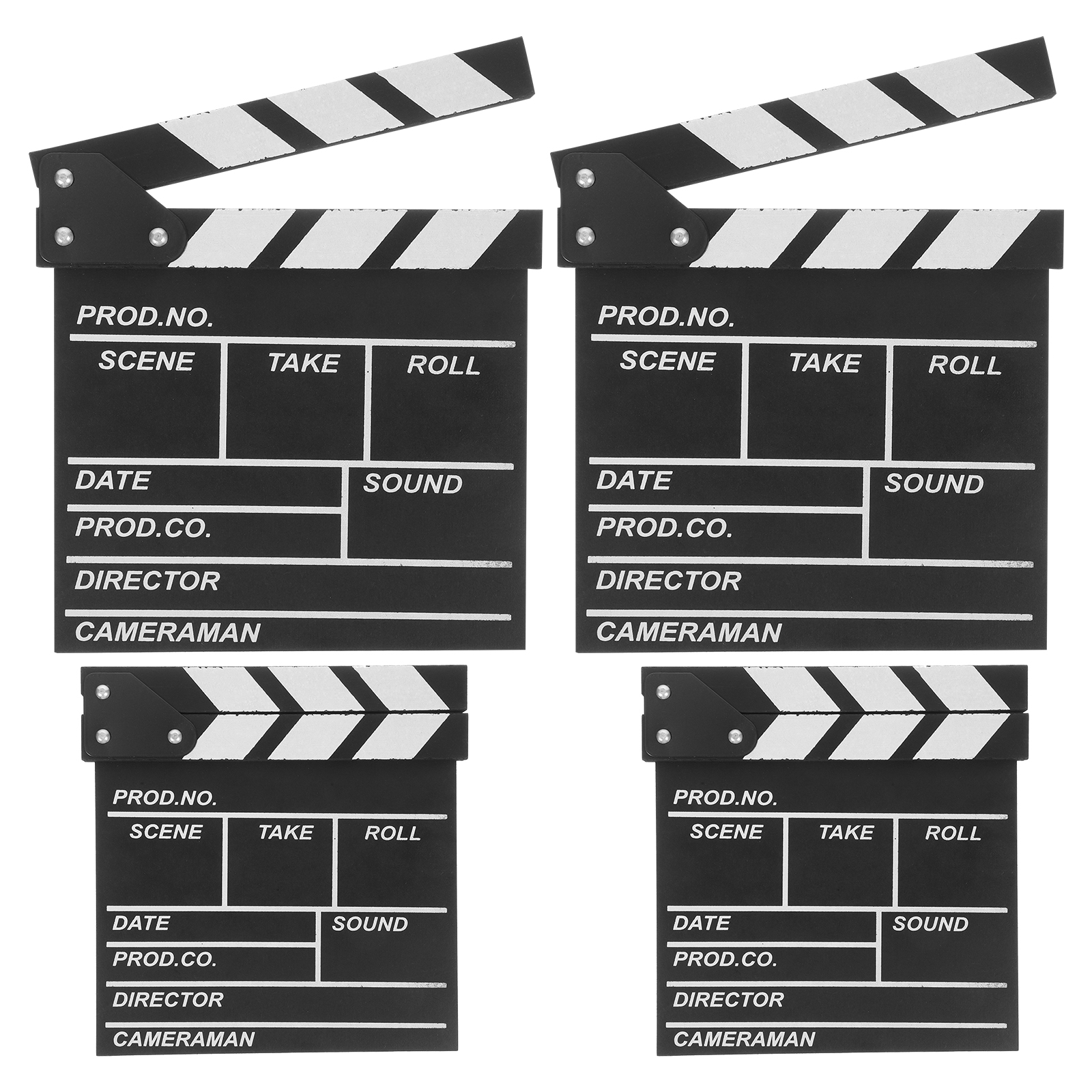 Set of 4 Dry Erase Clipboards with Clapper - English Version Clapboard ...