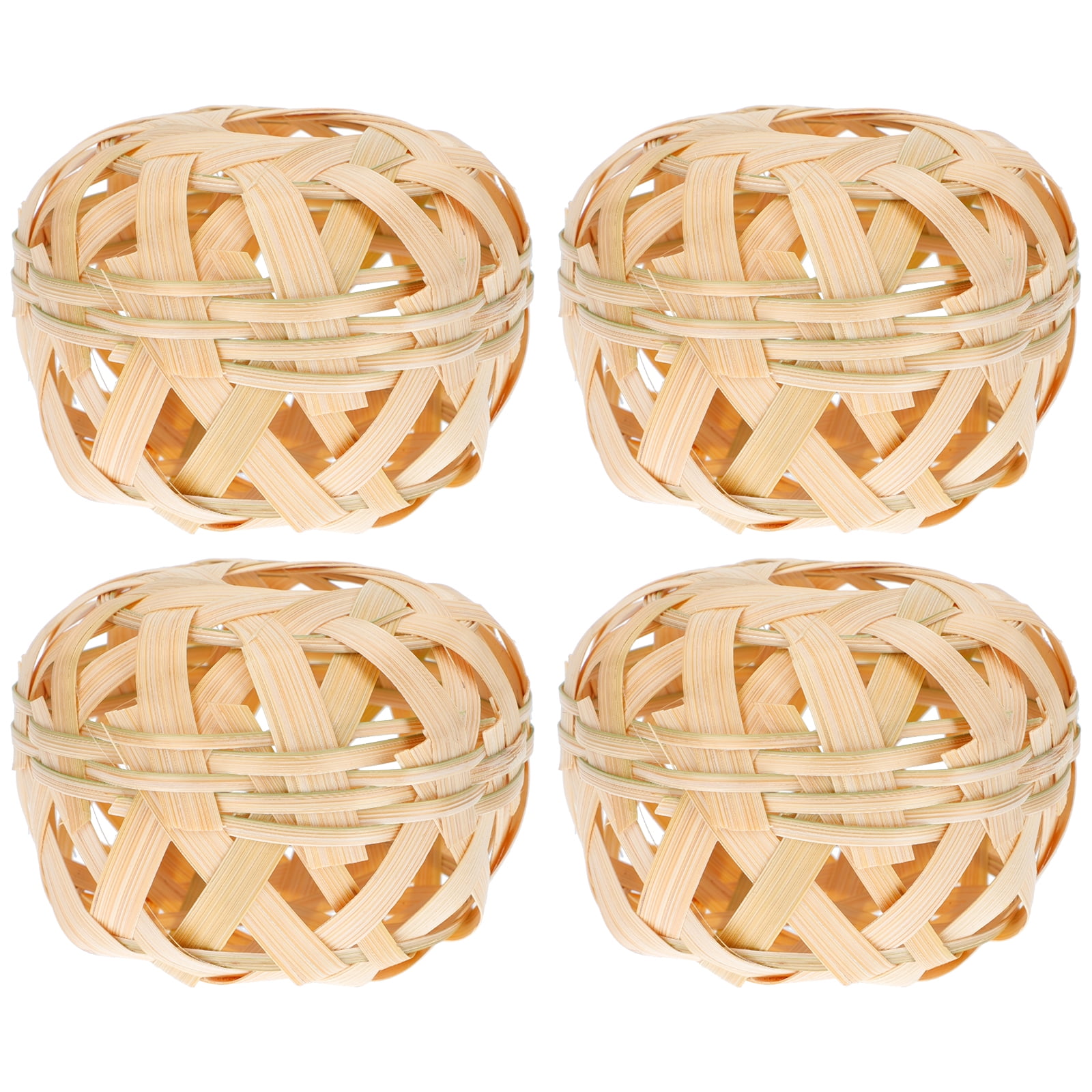 4pcs Hand-woven Bamboo Balls Garden Ornament Home Decorative Hanging ...