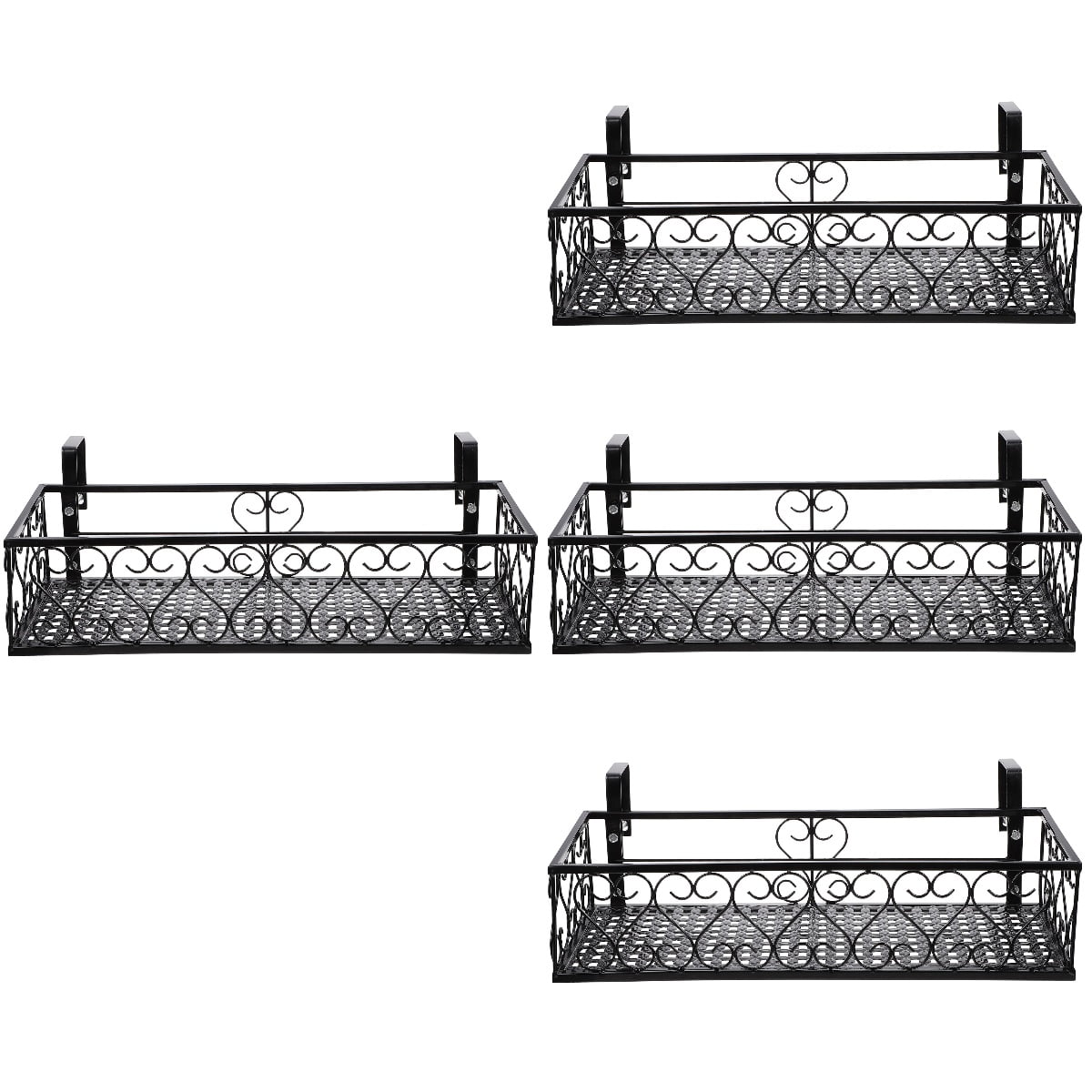 4pcs Hanging Railing Planter Flower Pot Holder Hanging Basket Racks ...