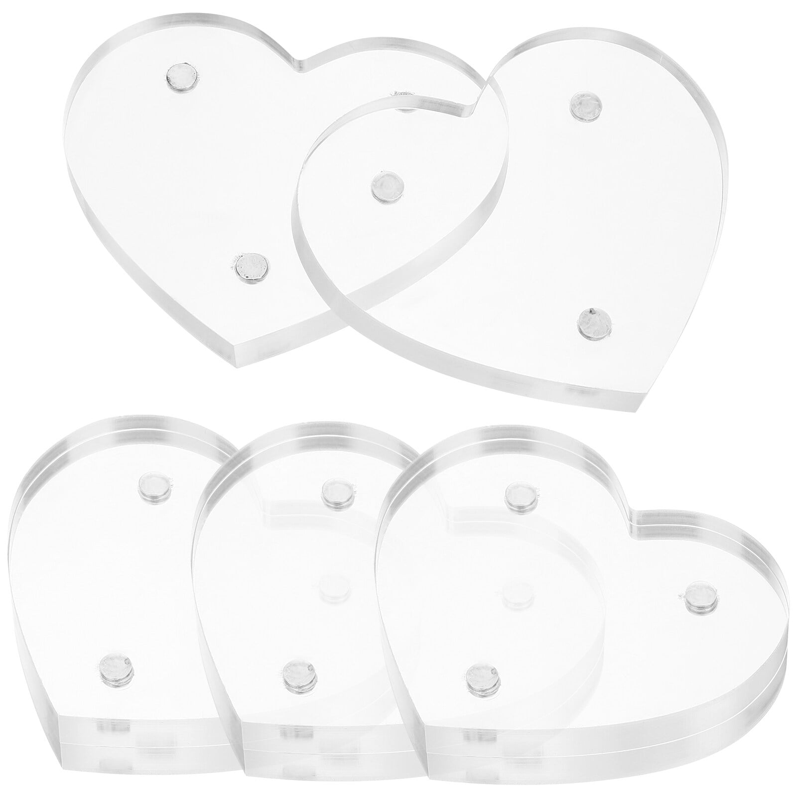 4pcs Heart Magnets Acrylic Heart Shape Picture Display Disc Magnetic ...
