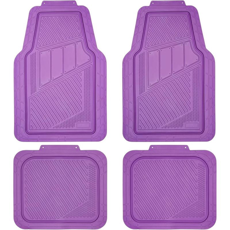 4pcs Heavy Duty Rubber Floor Mats Pink 4-Piece Car Mat Set - Universal ...