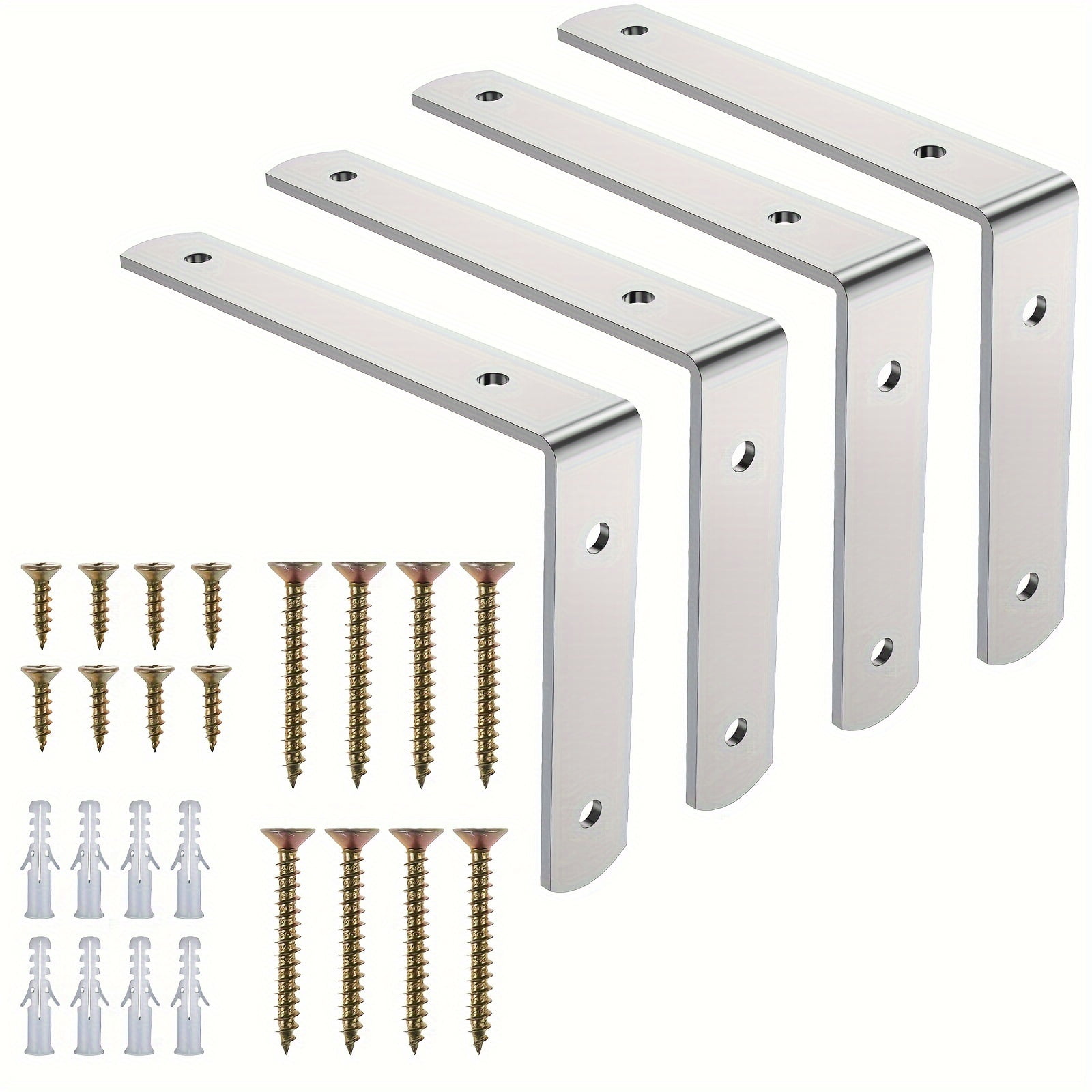 4pcs Heavy Duty Stainless Steel Furniture Anchors - Extended L-Type ...