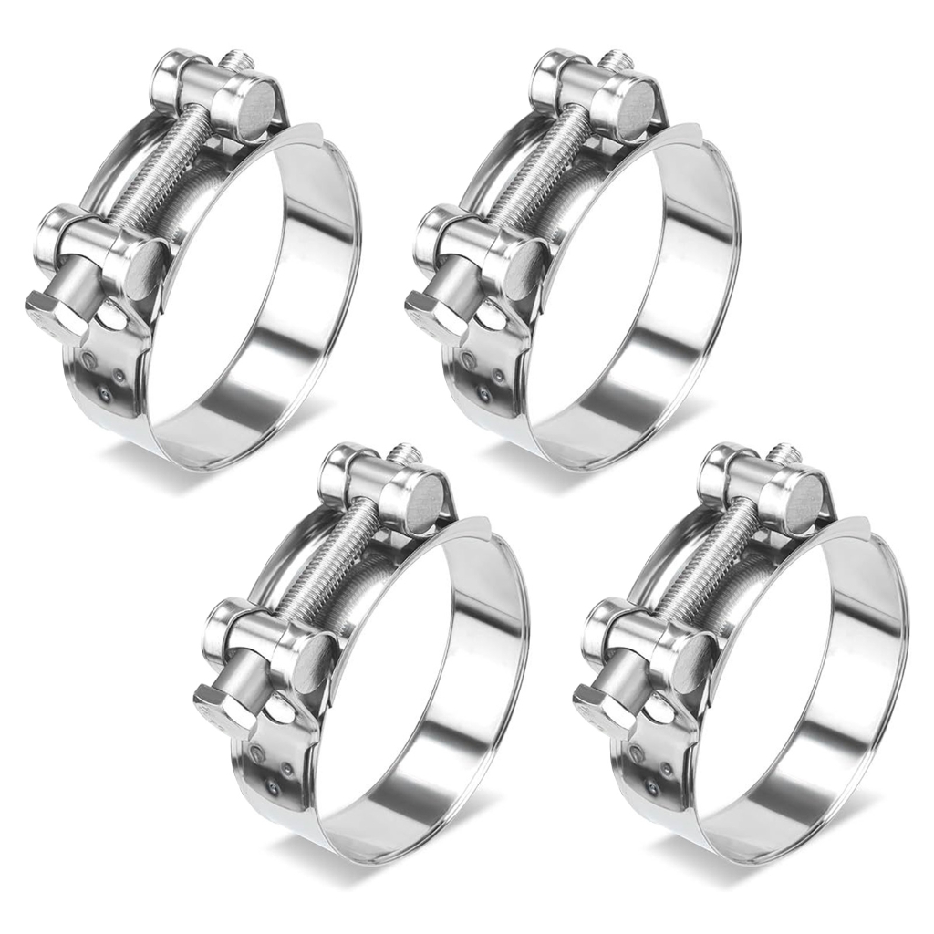 4pcs Heavy Duty Steel Hose Clamps Hose Clip set for Automotive & Marine ...