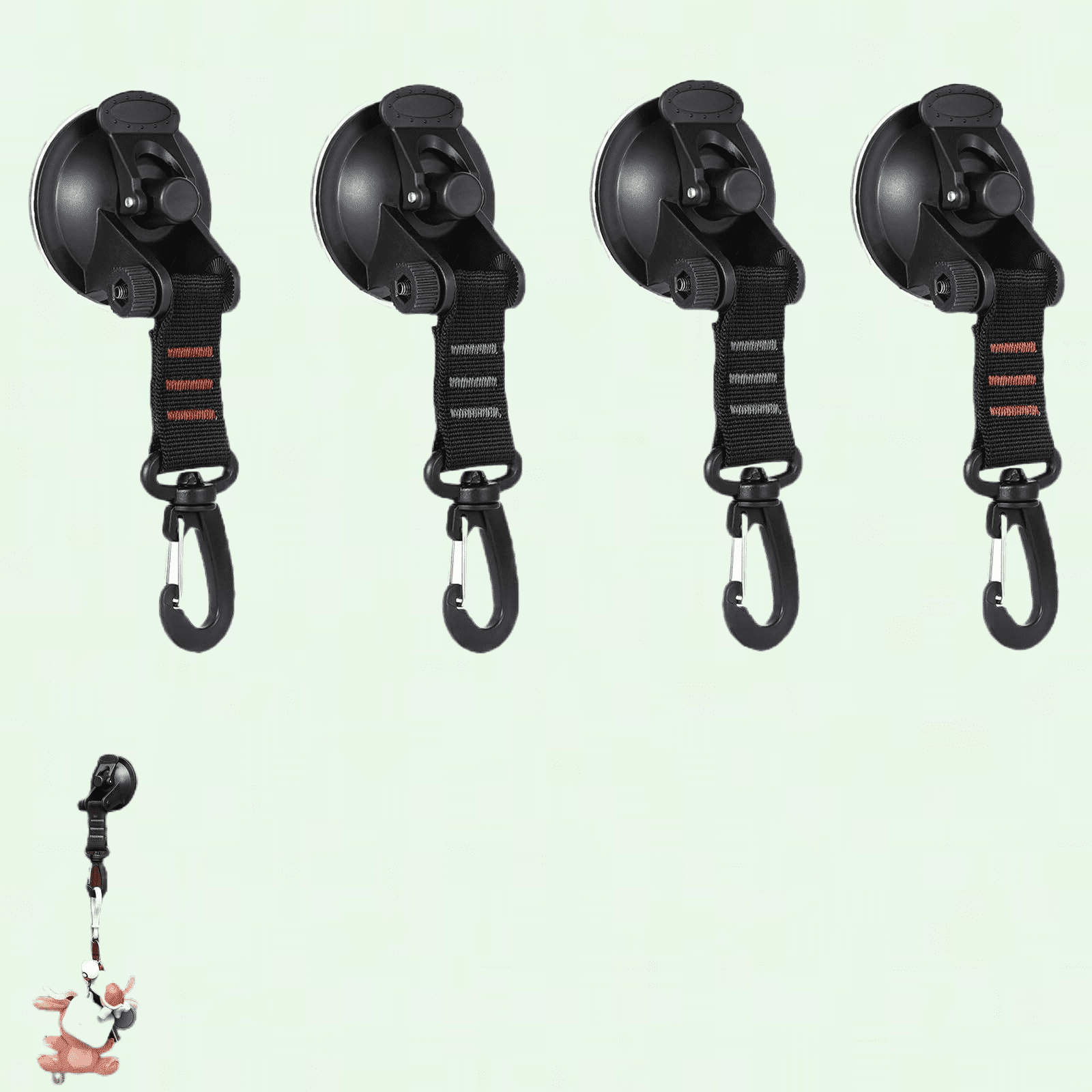 4pcs Heavy Duty Suction Cups with 360° Rotation - Multi-Purpose Camping ...