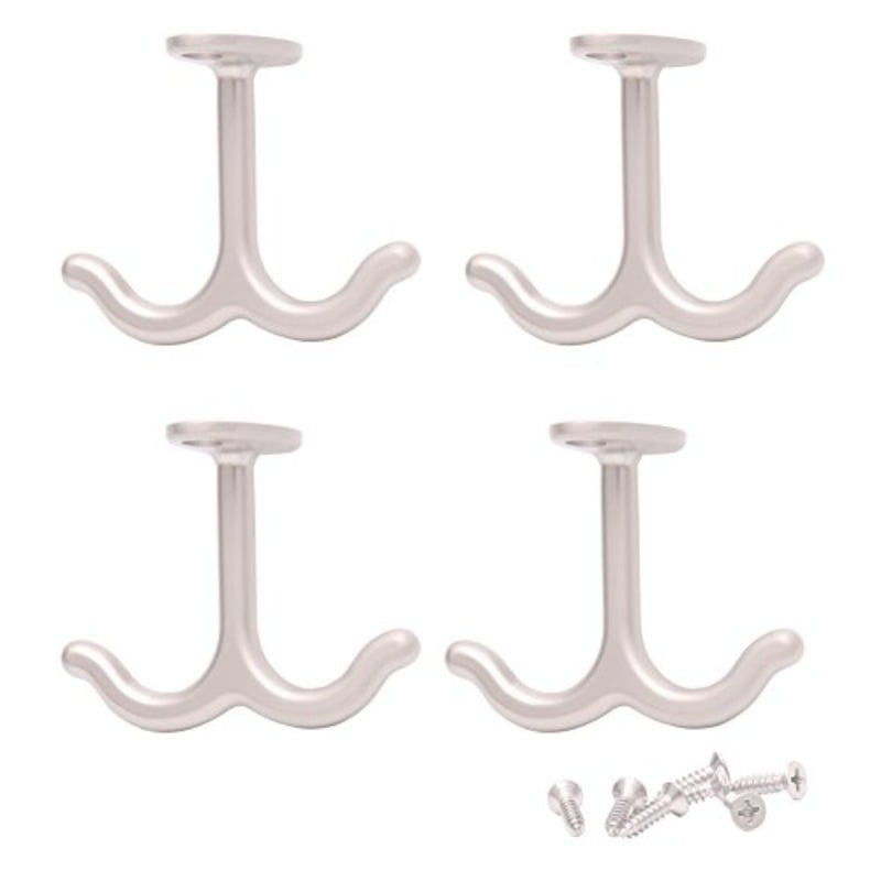 4pcs Heavy Duty Zinc Alloy Double Prong Hooks - Adjustable Angle ...