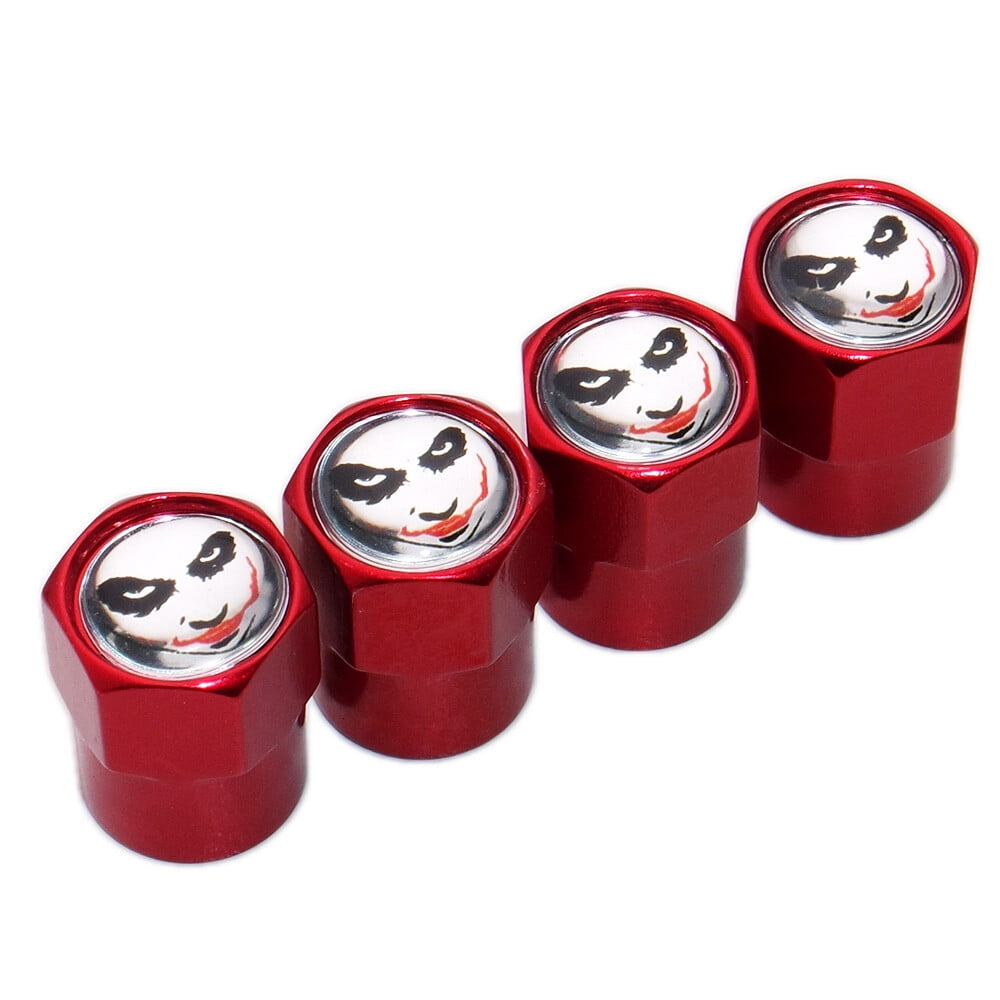 4pcs Hex Joker Car Wheels Tire Air Valve Caps Stem Dust Cover Decor Red ...