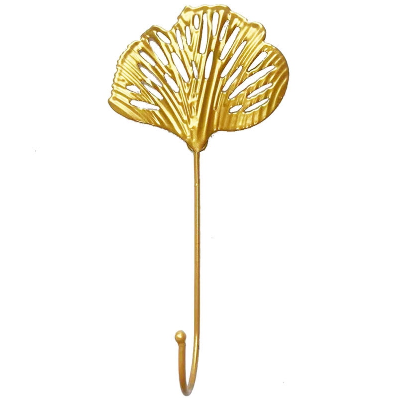 4pcs Hollow Ginkgo Leaf Hooks Metal Wall Hook Wall Hanger Coat Hooks ...
