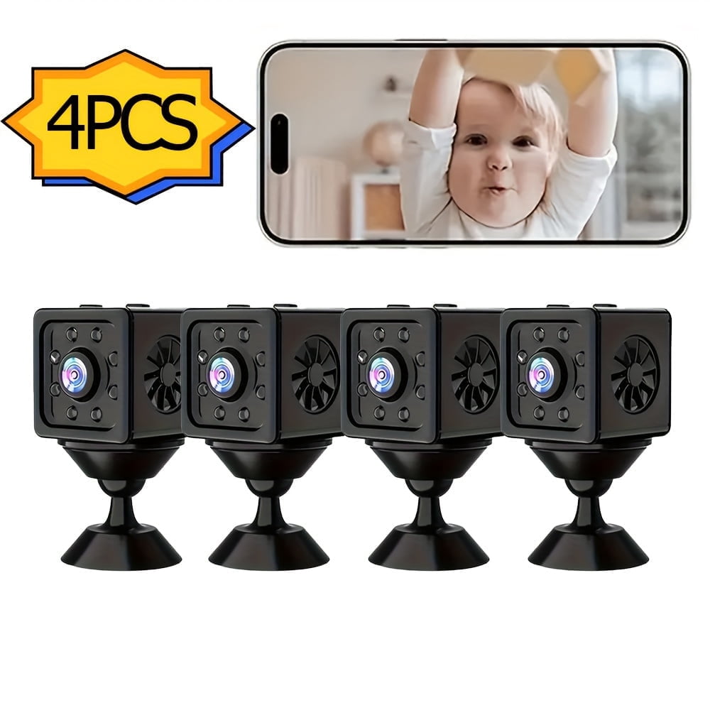 4pcs Home Security Camera Wireless WIFI Mini Indoor Surveillance Camera ...