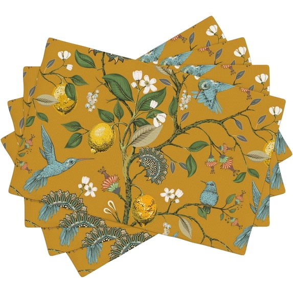 4pcs Hummingbirds Floral Placemats Nature Themed Summer Spring Birds ...