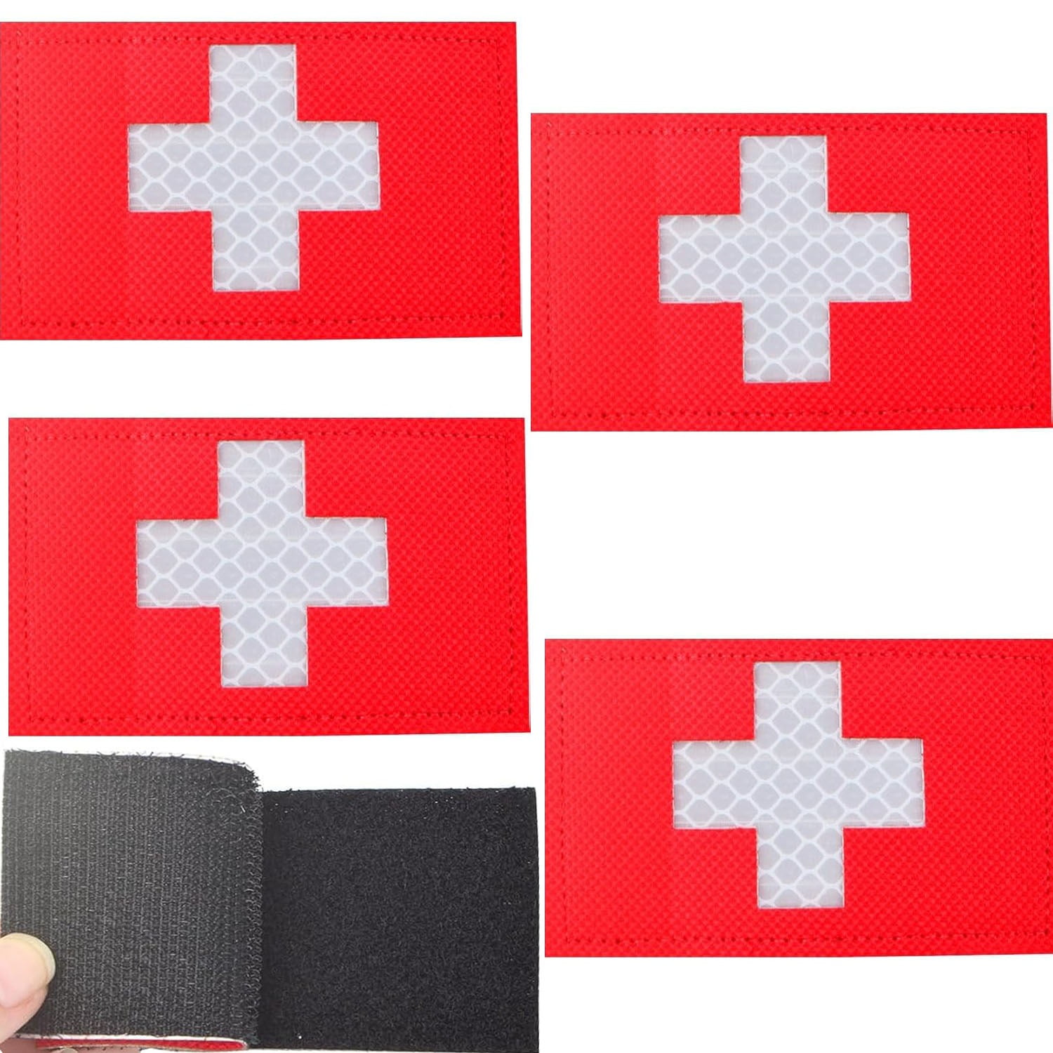 4pcs IR Reflective Red Cross Medic Patches Infrared EMS EMT Tactical ...