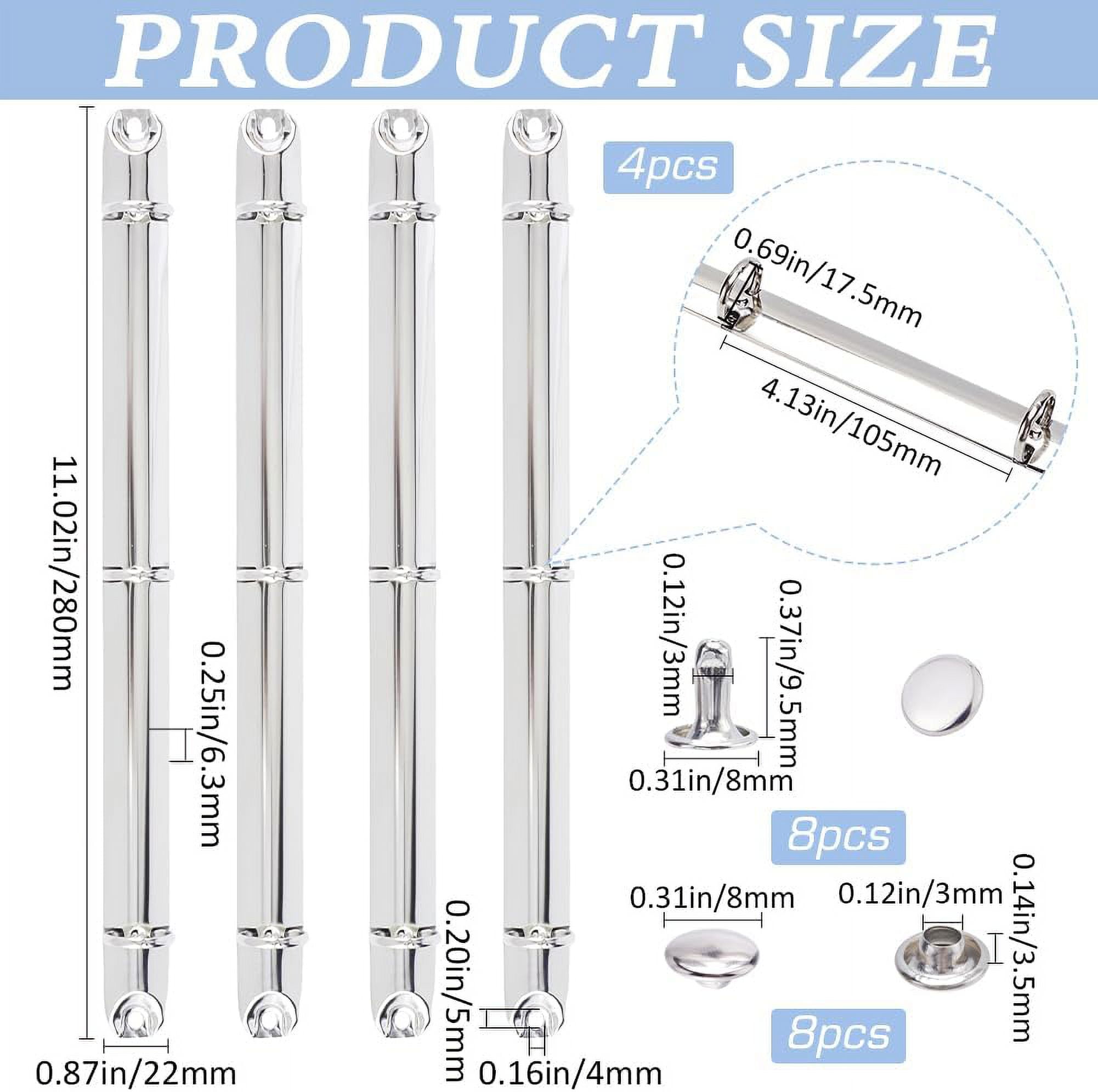 4pcs Iron Notebook 3-Ring Loose Leaf Book Binder Hinged Clamp O Rings ...