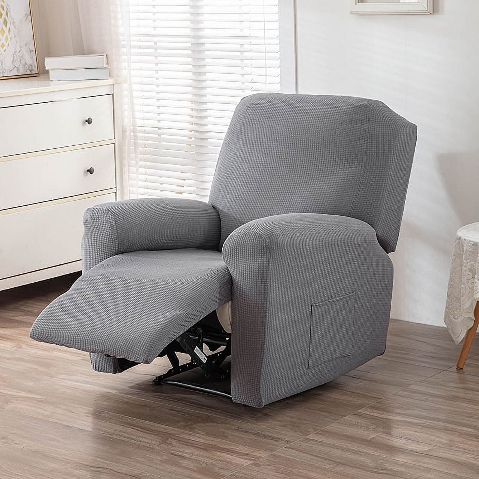 4pcs Jacquard Recliner Sofa Cover Waterproof Elastic Relaxing Reclining ...