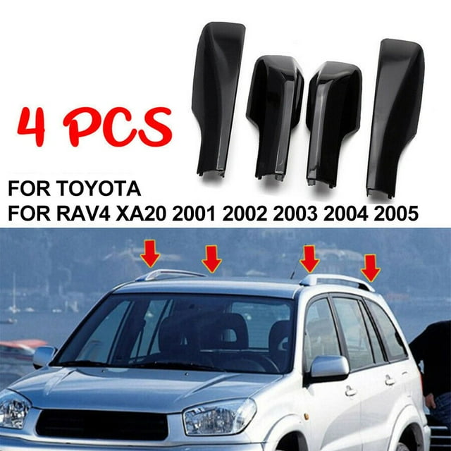4pcs/Kit Black Roof Rack Cover Rail End Shell For Toyota For RAV4 XA20 ...