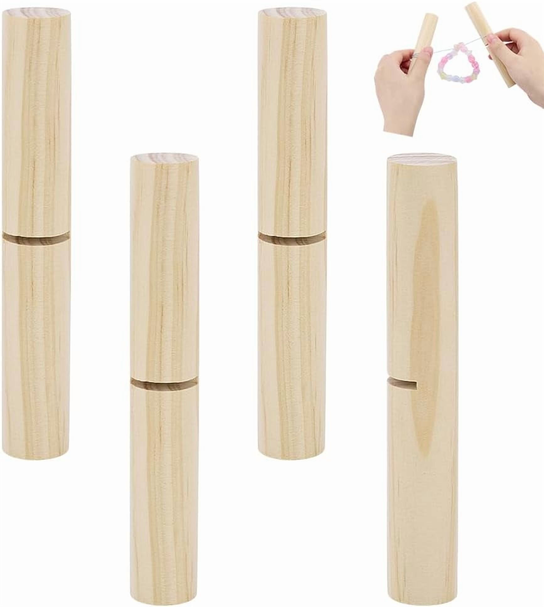 4pcs Knot Grippers Tool Wooden Rod Bracelet Helpers Tightening Knots ...