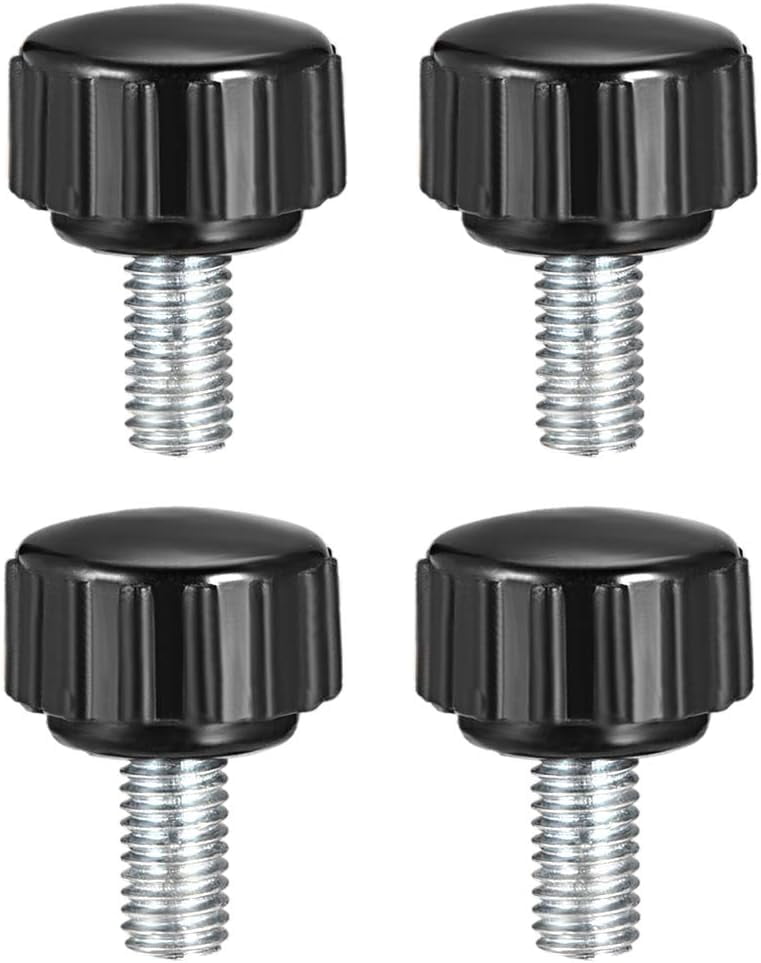 4pcs Knurled Clamping Knobs M5 x 10mm Metric Zinc Plated Carbon Steel Male Thread Thumb Screw on ...