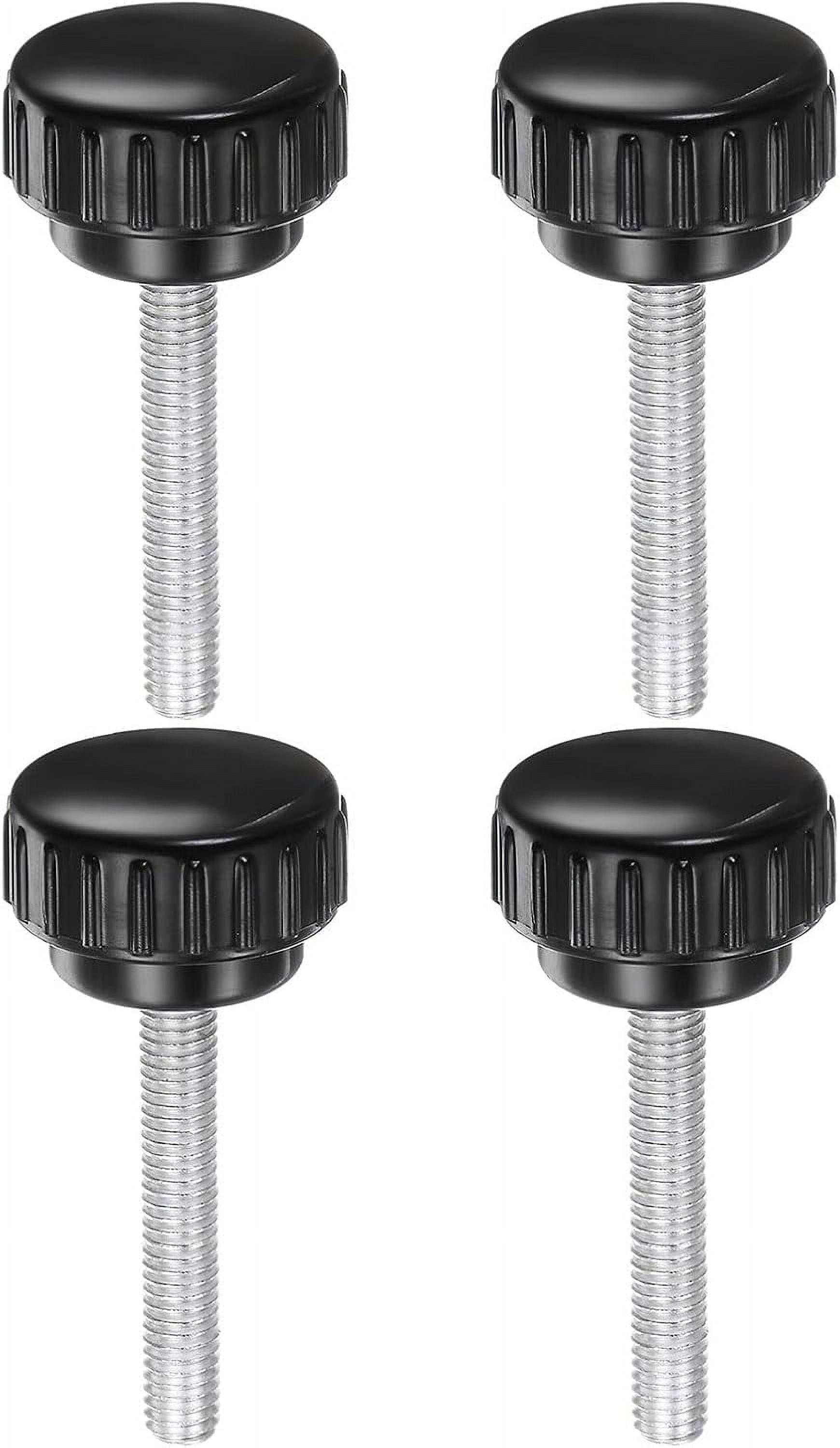 4pcs Knurled Clamping Knobs M6 x 35mm Metric Zinc Plated Carbon Steel Male Thread Thumb Screw on ...
