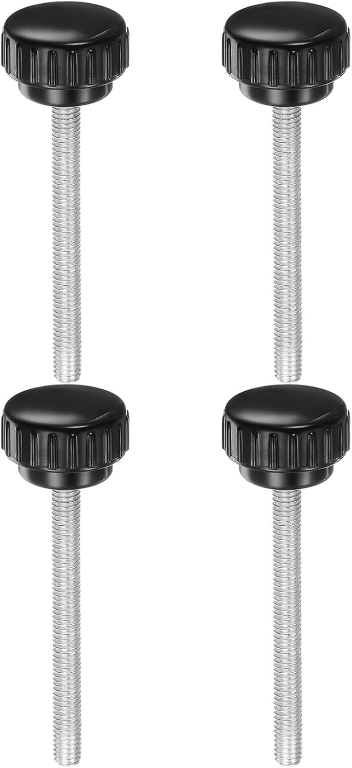 4pcs Knurled Clamping Knobs M6 x 60mm Metric Zinc Plated Carbon Steel Male Thread Thumb Screw on ...