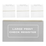 4pcs Large Checkbook Registers with Date Section, High Contrast, Easy ...