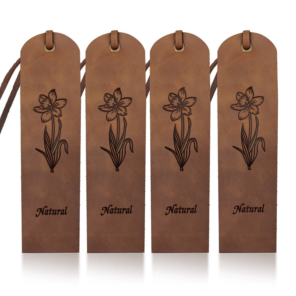 4pcs Leather Bible Bookmarks 2×7inch Christian Bookmarks Cowhide Draw ...