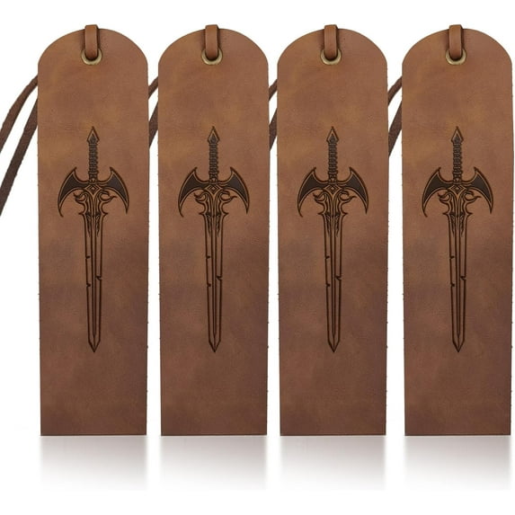 4pcs Leather Bookmark Swords Leather Page Markers 2×7inch Ancient ...