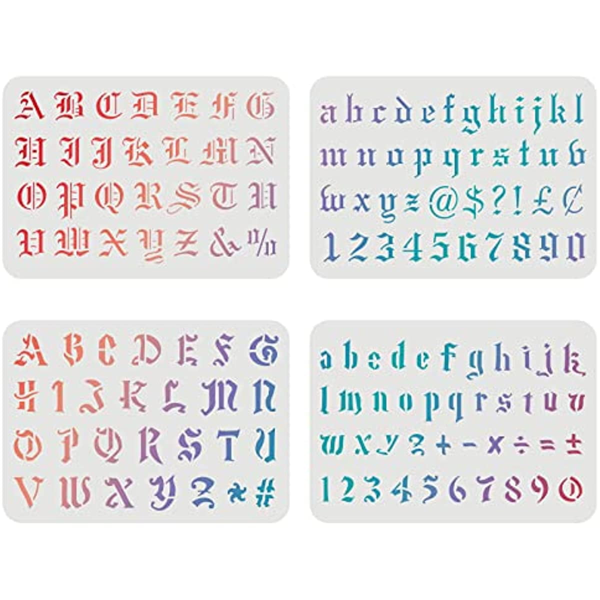 4pcs Letter Stencils Template Plastic Alphabet Drawing Painting ...