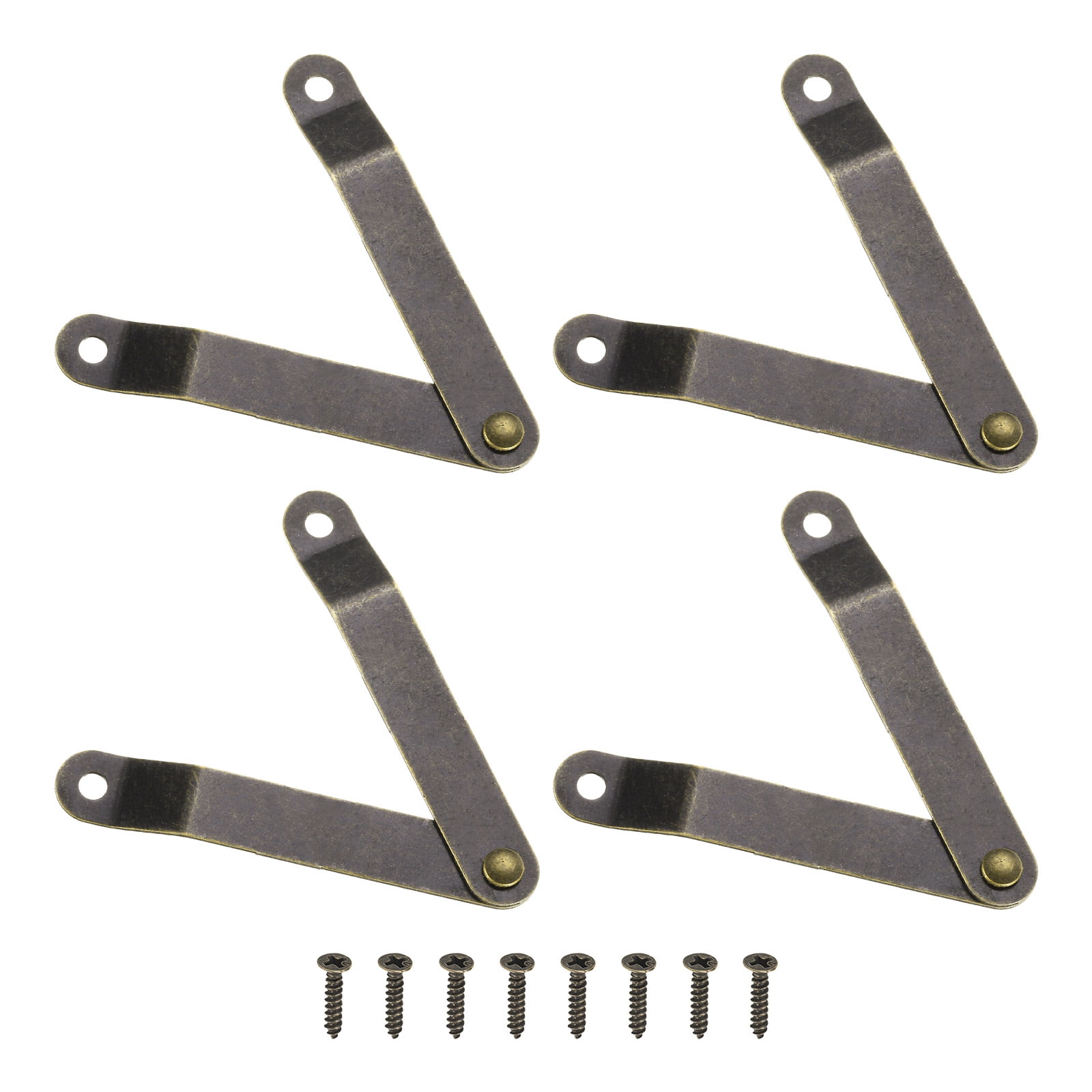 4pcs Lid Folding Support Hinges Lid Stay Hinge Bronze(Folded L 2.6 ...
